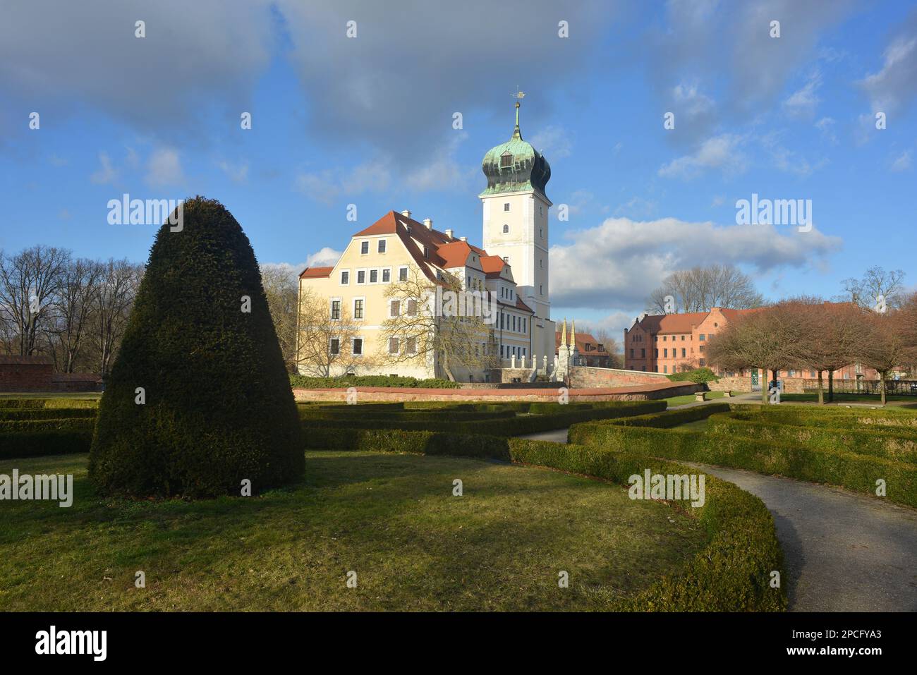 Delitzsch Germany castle view and beautiful garden Stock Photo - Alamy