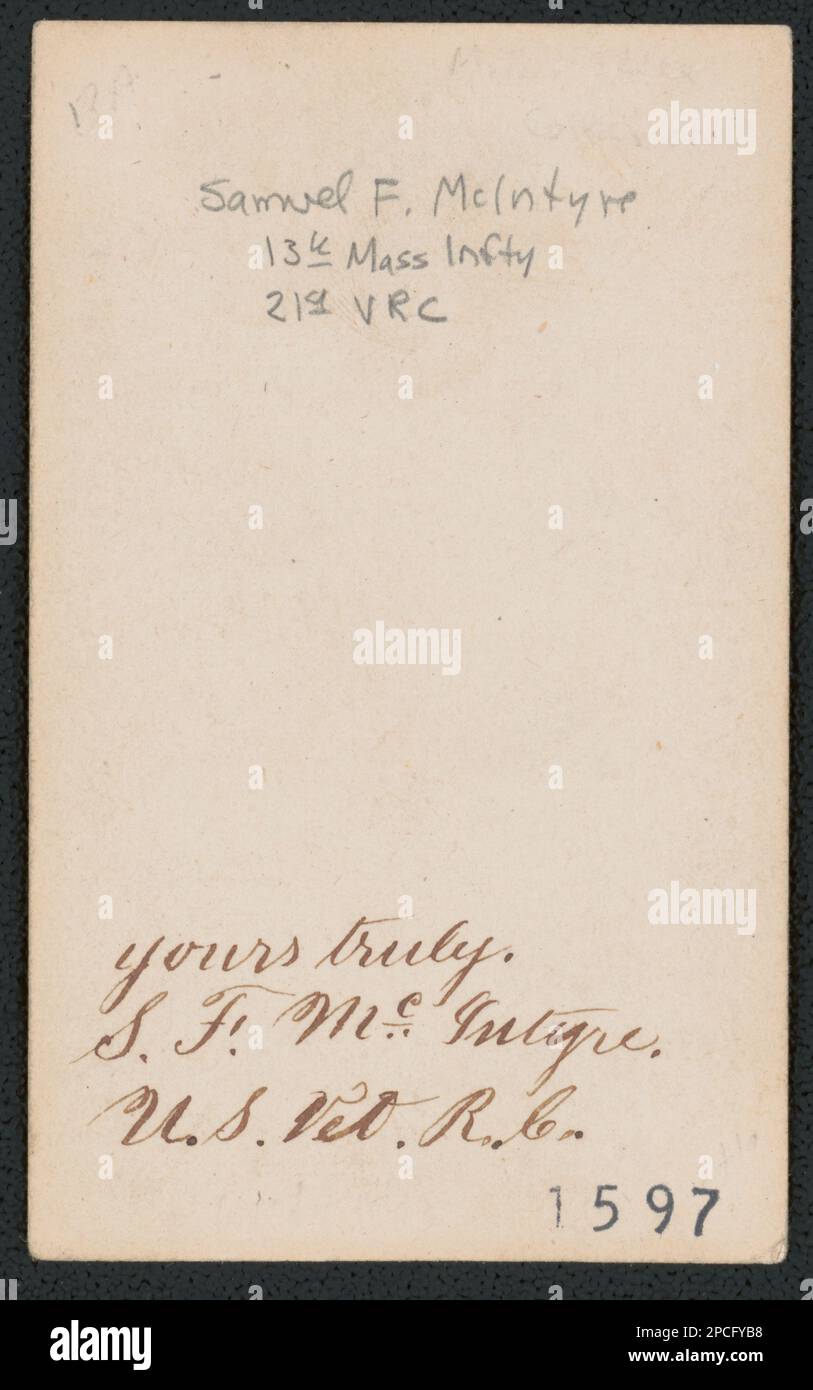 Private Samuel F. McIntire McIntyre of Co. B, 13th Massachusetts ...