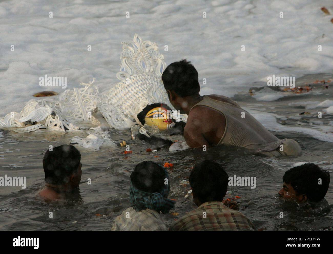 Devotees immerse Hindu Goddess Durga, which symbolizes power and ...