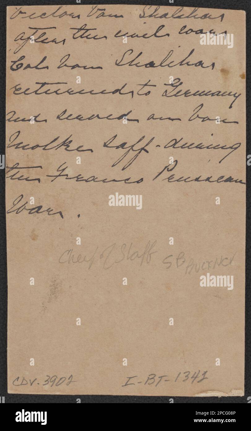 Lieutenant Colonel and engineer Victor von Sheliha of General & Staff ...