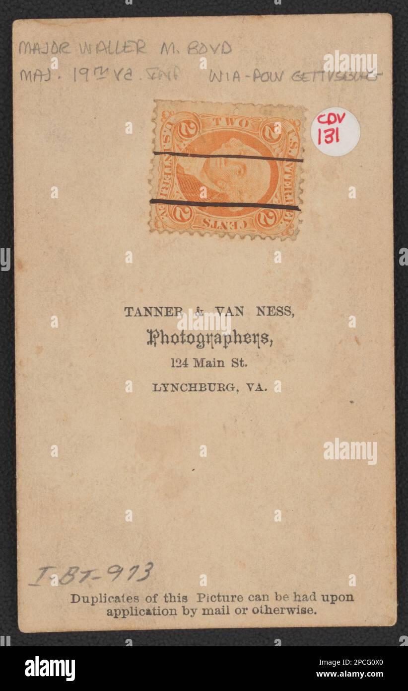 Major Waller Massie Boyd of Co. G, 19th Virginia Infantry Regiment in ...