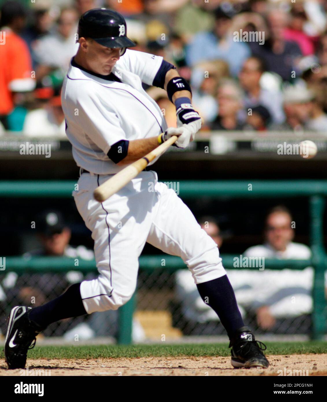 Detroit Tigers' Brandon Inge hits a two-run home run off of Kansas City ...