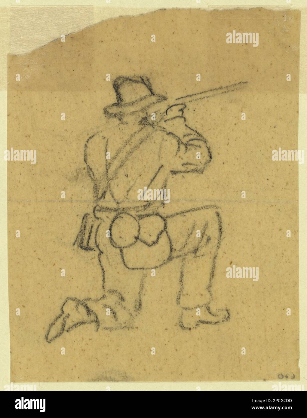 A kneeling rifleman. Morgan collection of Civil War drawings ...