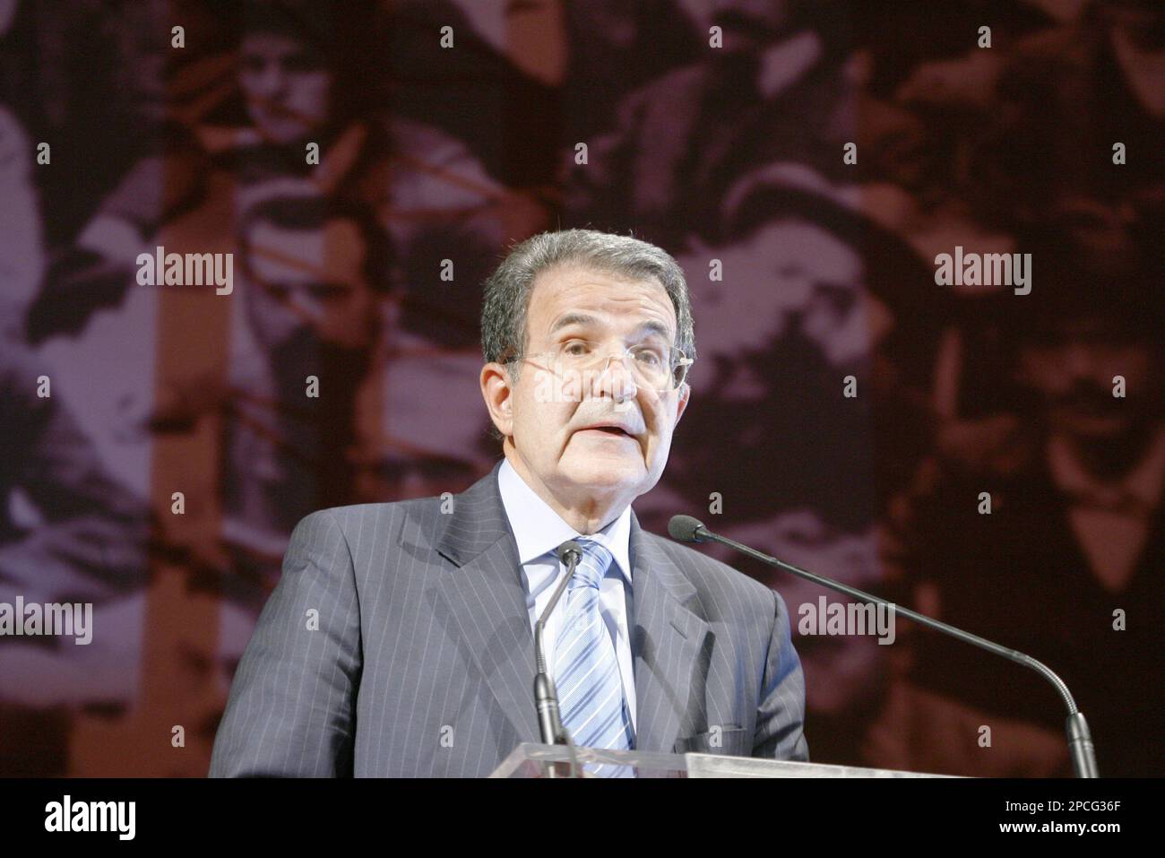 Italian Premier Romano Prodi , right speaks during celebration marking ...