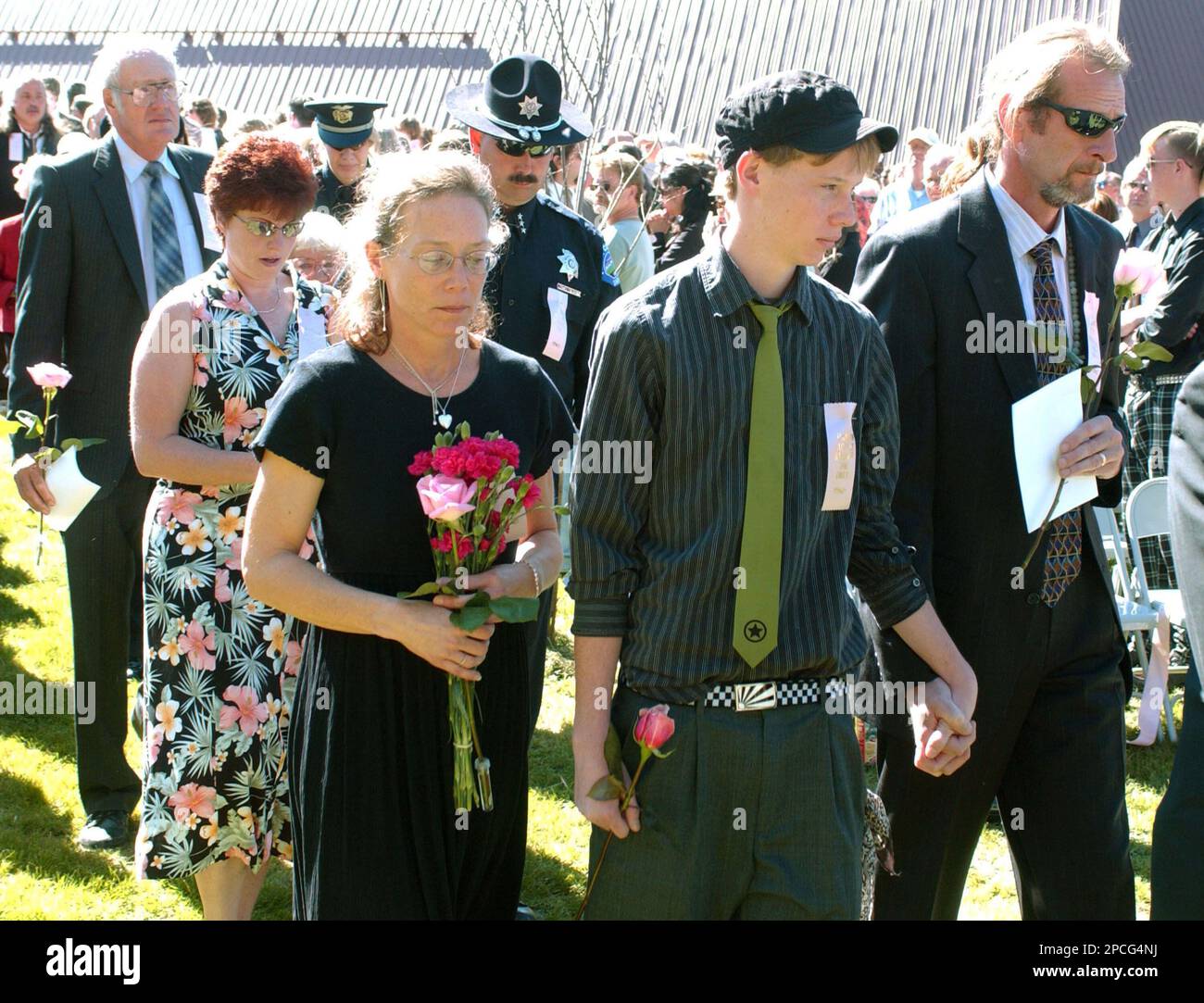 From left, Ellen Keyes, her son, Casey, and husband John Michael head ...