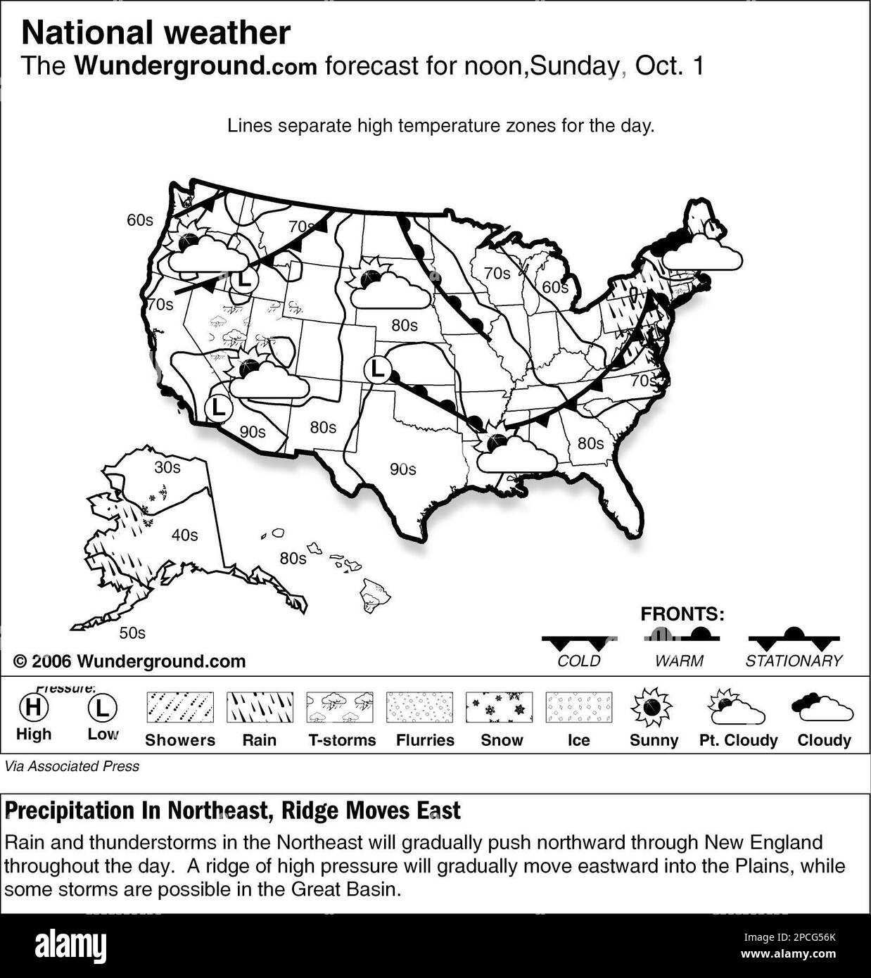 Rain and thunderstorms in the Northeast will gradually push northward ...