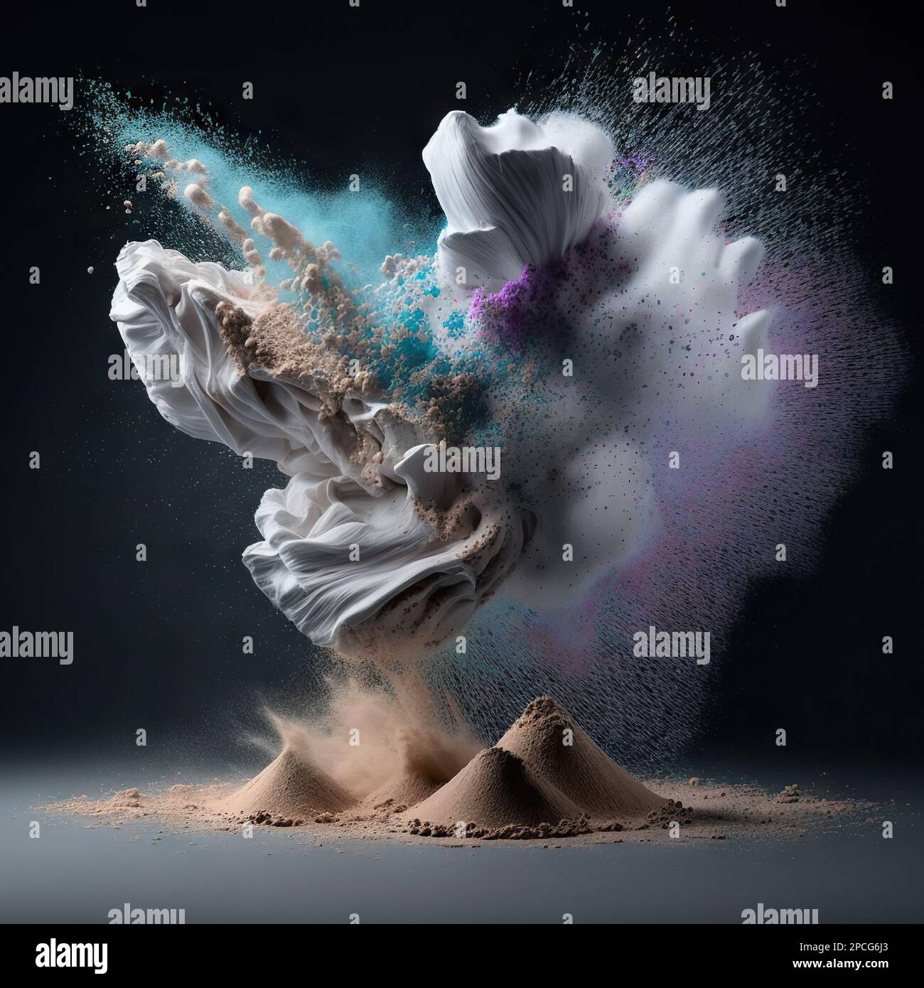 illustration of the colorful cloudy powder explosion Stock Photo - Alamy