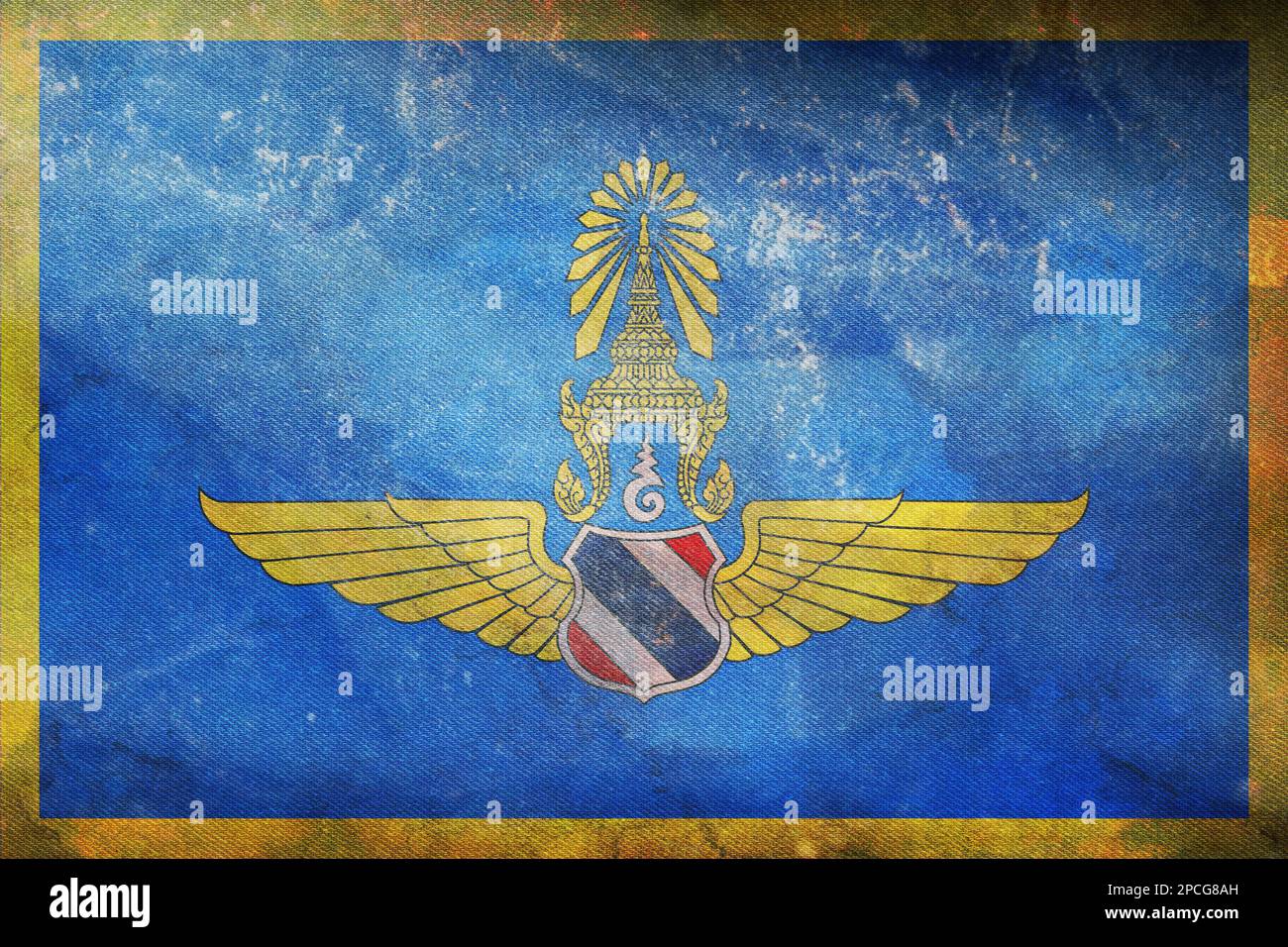 Top view of retro flag Commander-in-Chief of the Royal Thai Air Force ...