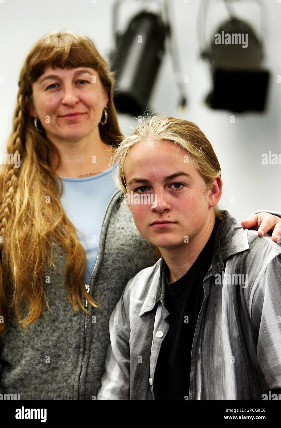 Ivan Trautman, 15, poses with his mother, Allison Younger, in the band ...