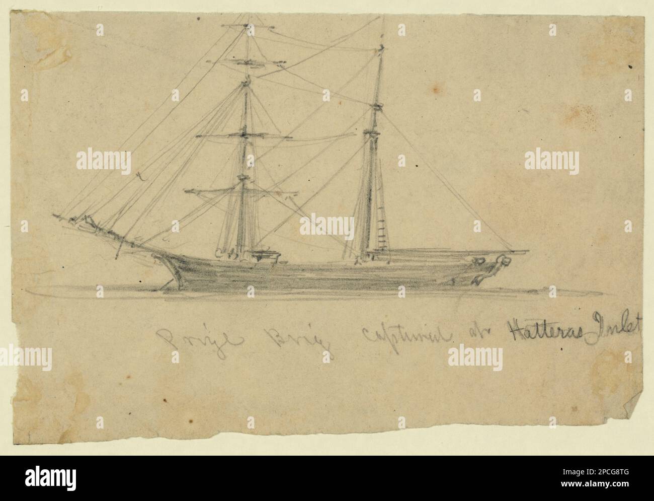 Prize brig captured at Hatteras Inlet.. Morgan collection of Civil War ...
