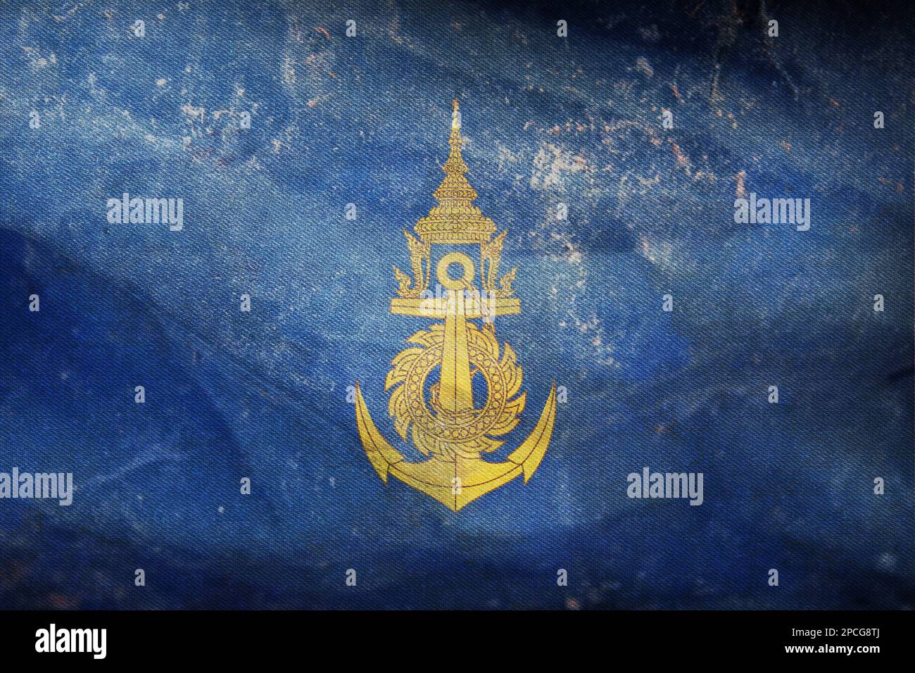 Top view of retro flag Commander-in-Chief of the Royal Thai Navy ...