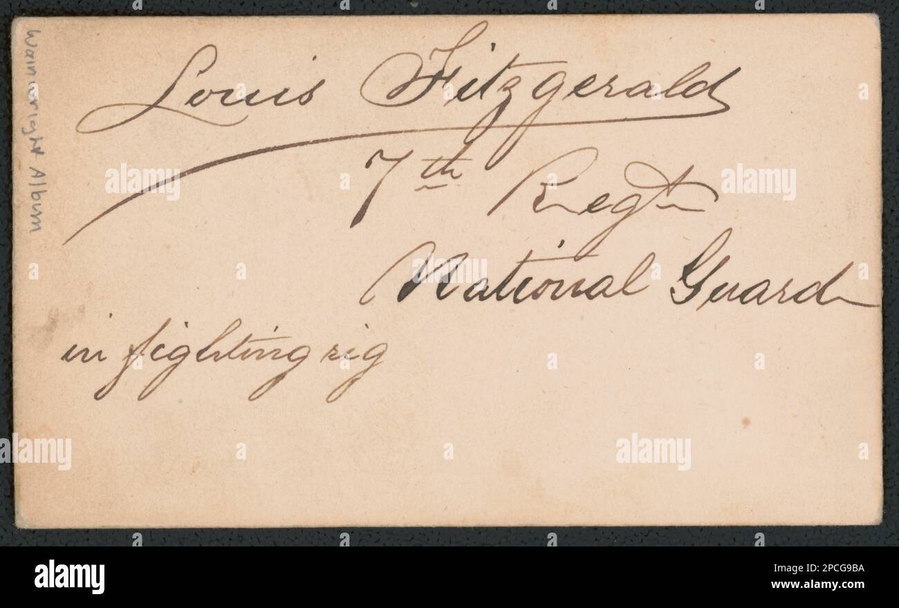 Louis Fitzgerald of 7th Regiment New York State Militia in uniform ...