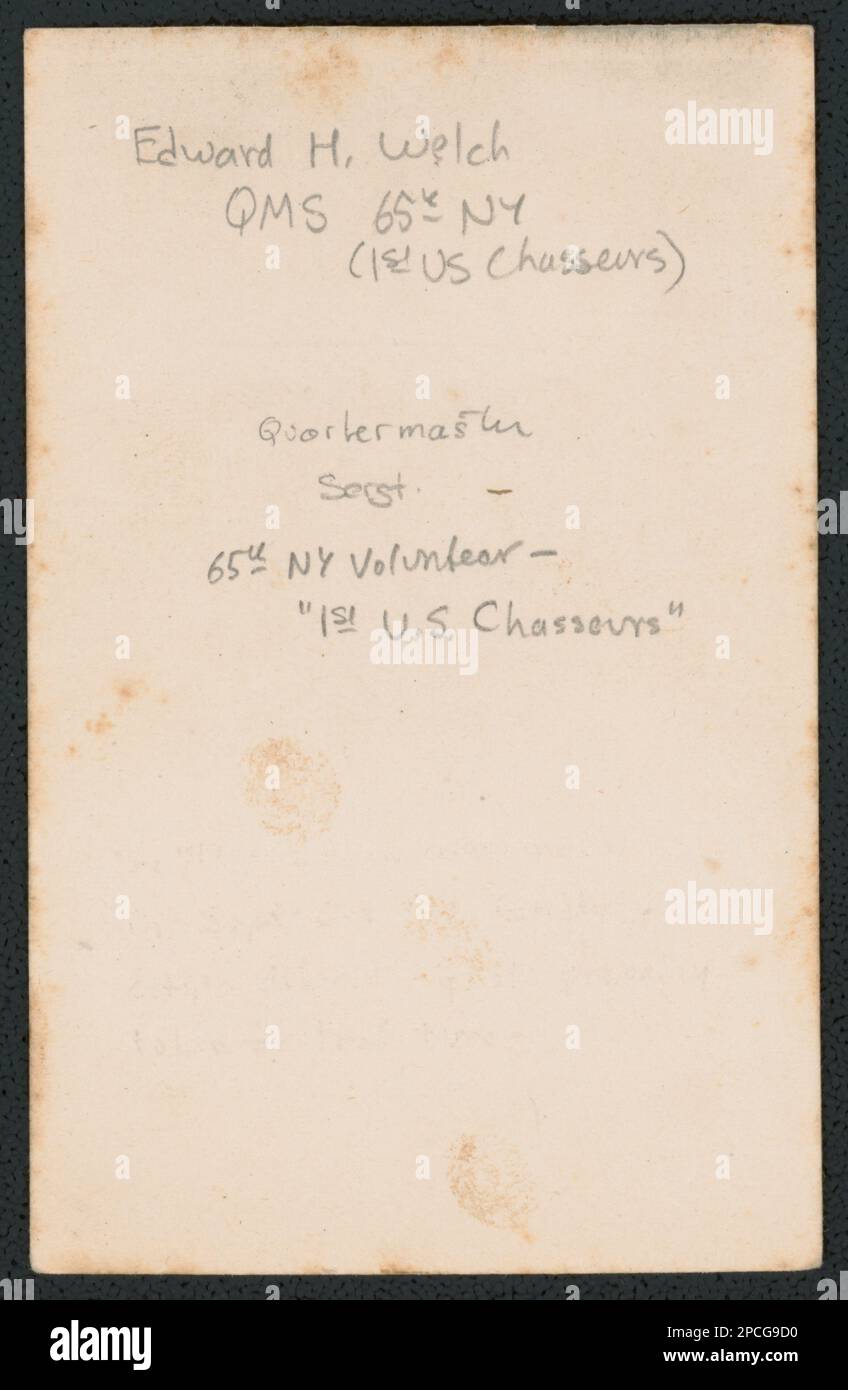 First Lieutenant Edward H. Welsh of Co. H, Co. K, and Co. A, 65th New ...
