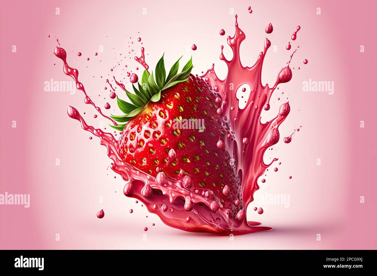 Strawberry juice splash hi-res stock photography and images - Alamy