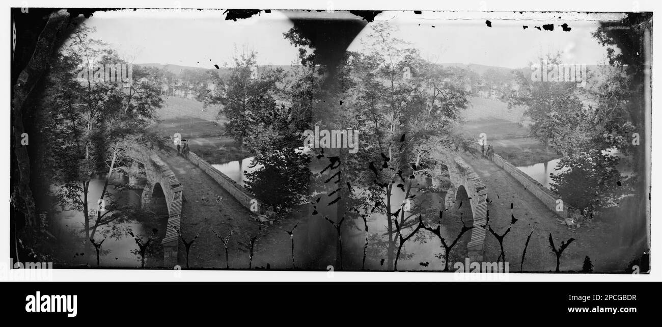 Antietam, Maryland. Burnside bridge. Photographed from a tree?. Civil ...