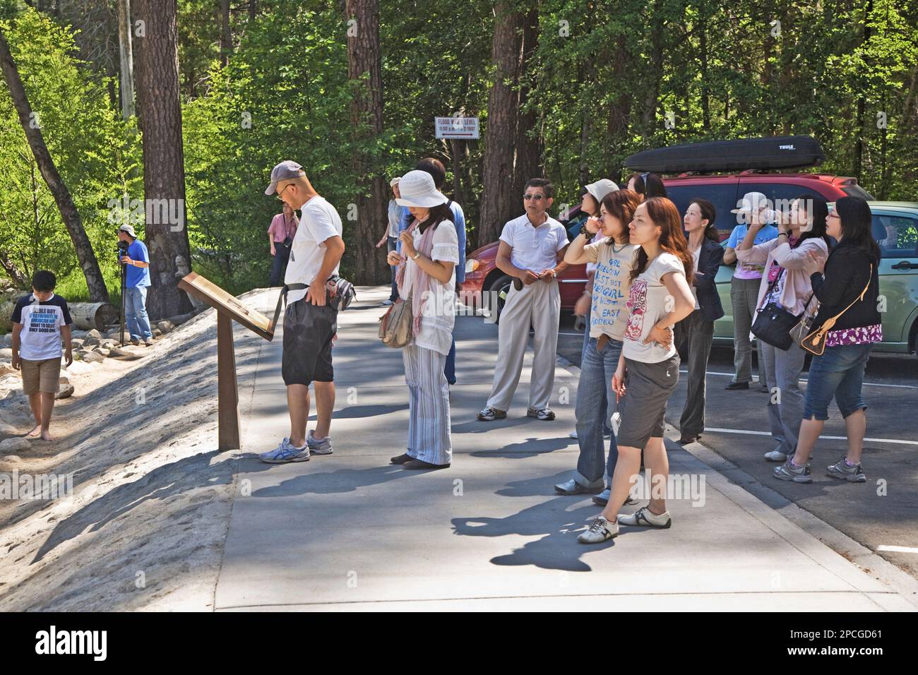 Yosemite national Park, USA - July 22, 2008: people enjoy the yosemite ...