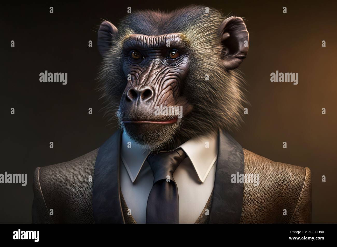 Monkey in suit hi-res stock photography and images - Alamy