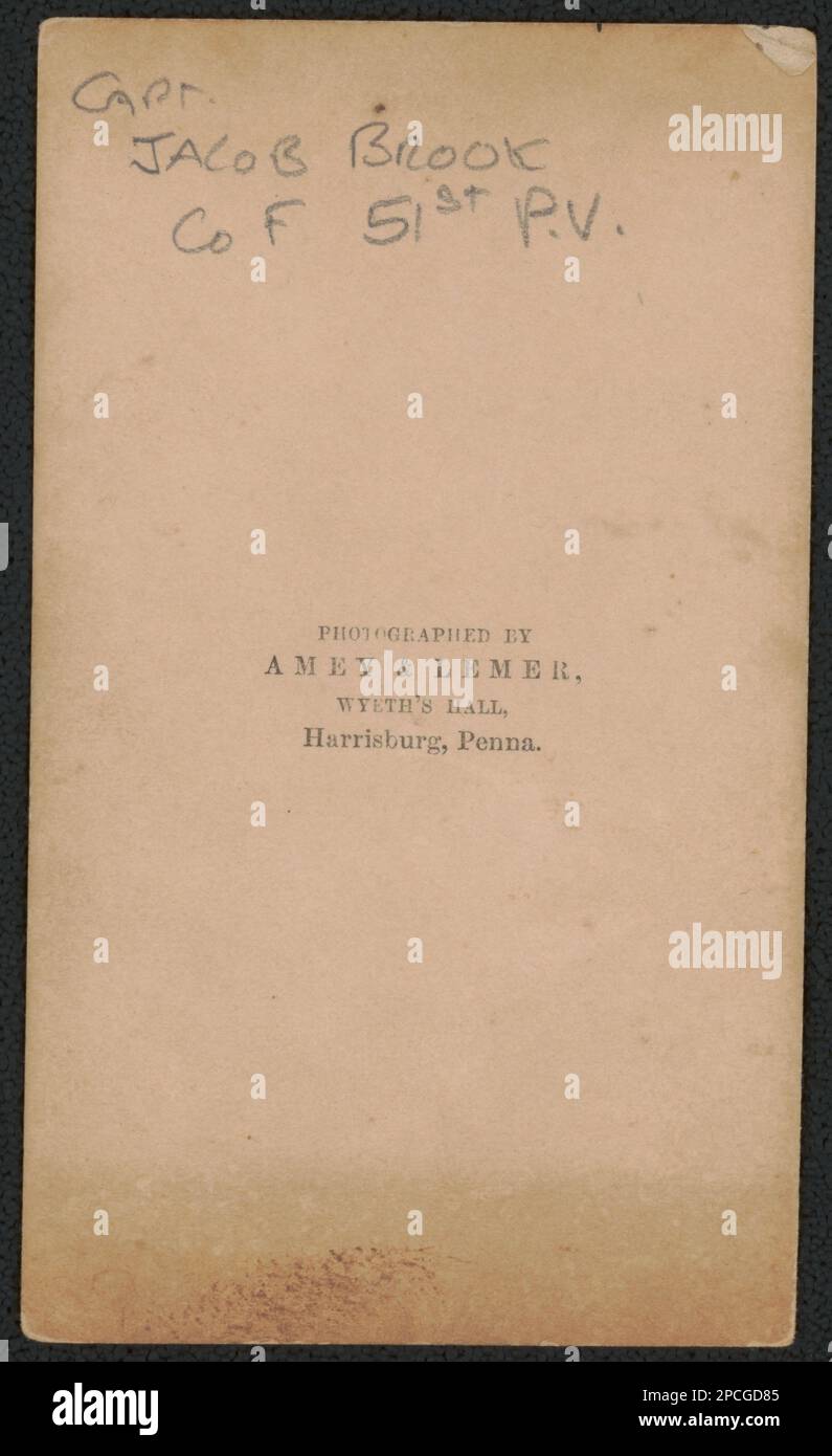 Captain Jacob P. Brooke of Co. F, 25th Pennsylvania Infantry Regiment ...