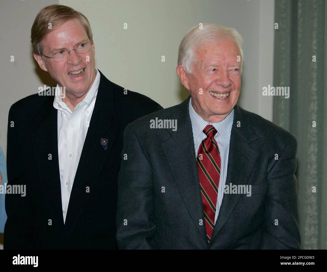 Jack Carter and his father, former President Jimmy Carter, right, smile ...