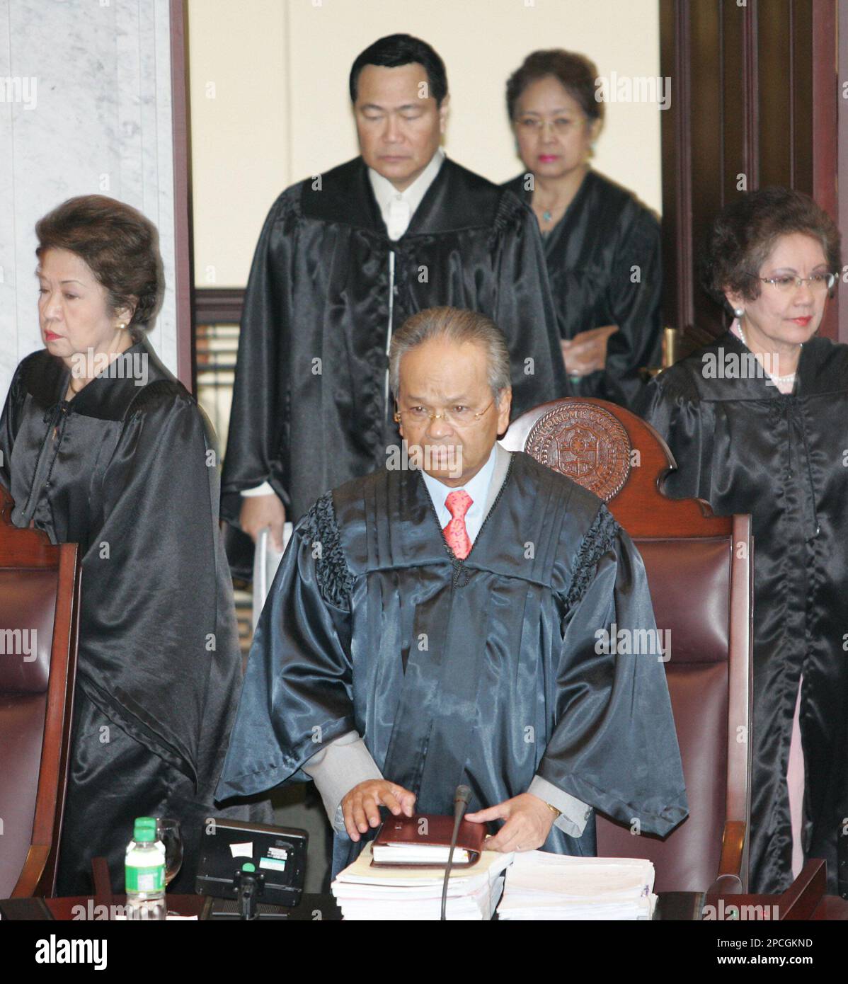 Justices of the Philippine Supreme Court led by Chief Justice Artemio ...