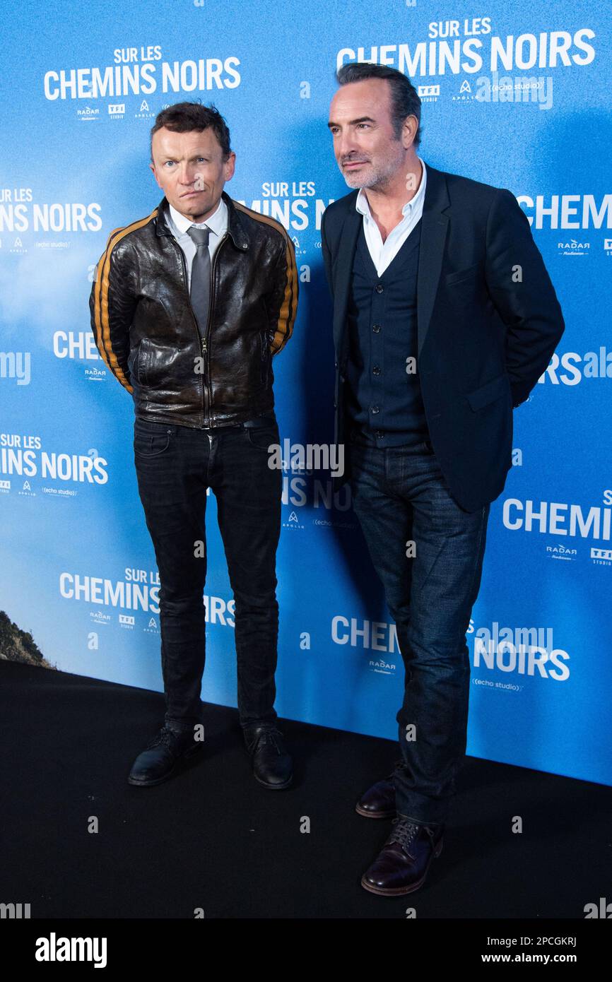 Paris, France. 13th Mar, 2023. Sylvain Tesson and Jean Dujardin ...