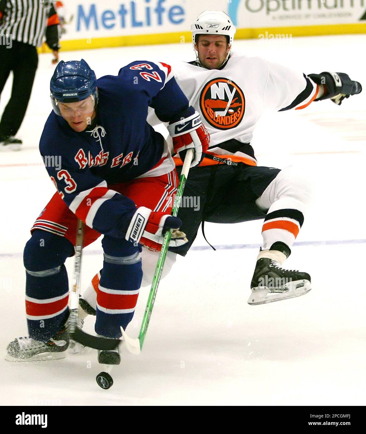 New York Rangers defenseman Karel Rachunek, of the Czech Republic, and ...