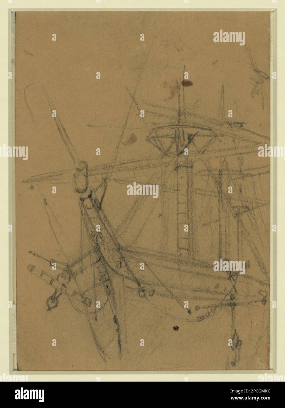 View of ships bow and rigging. Morgan collection of Civil War drawings ...