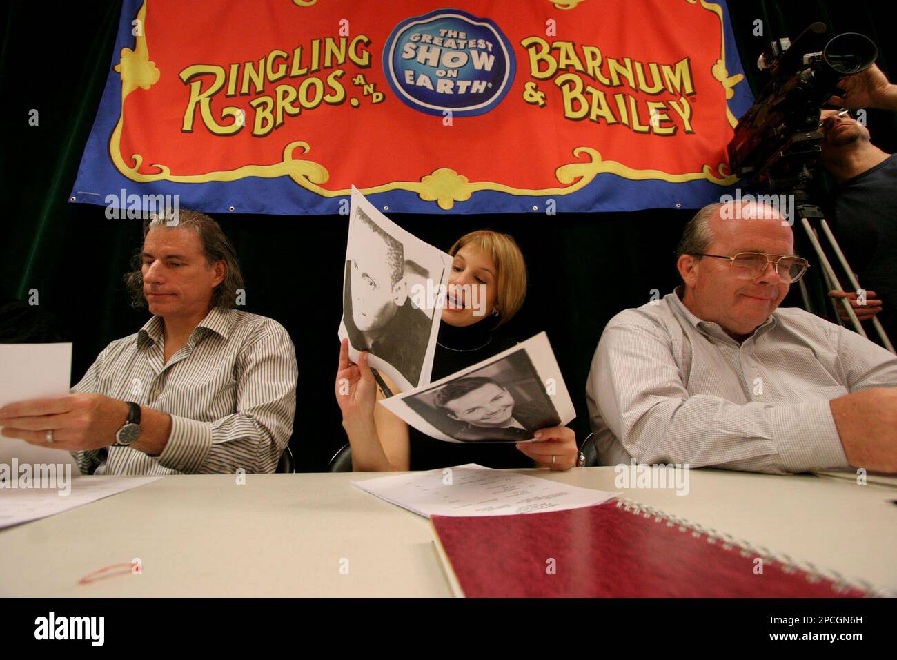 The ring of judges, among them, director Gabe Barre, left, and Nicole ...