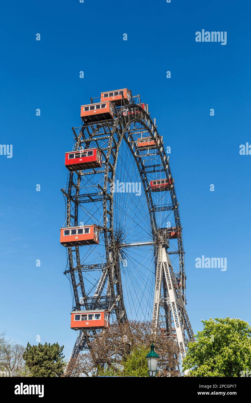 Vienna, Austria - April 25, 2015: A view of the Wiener Riesenrad in ...