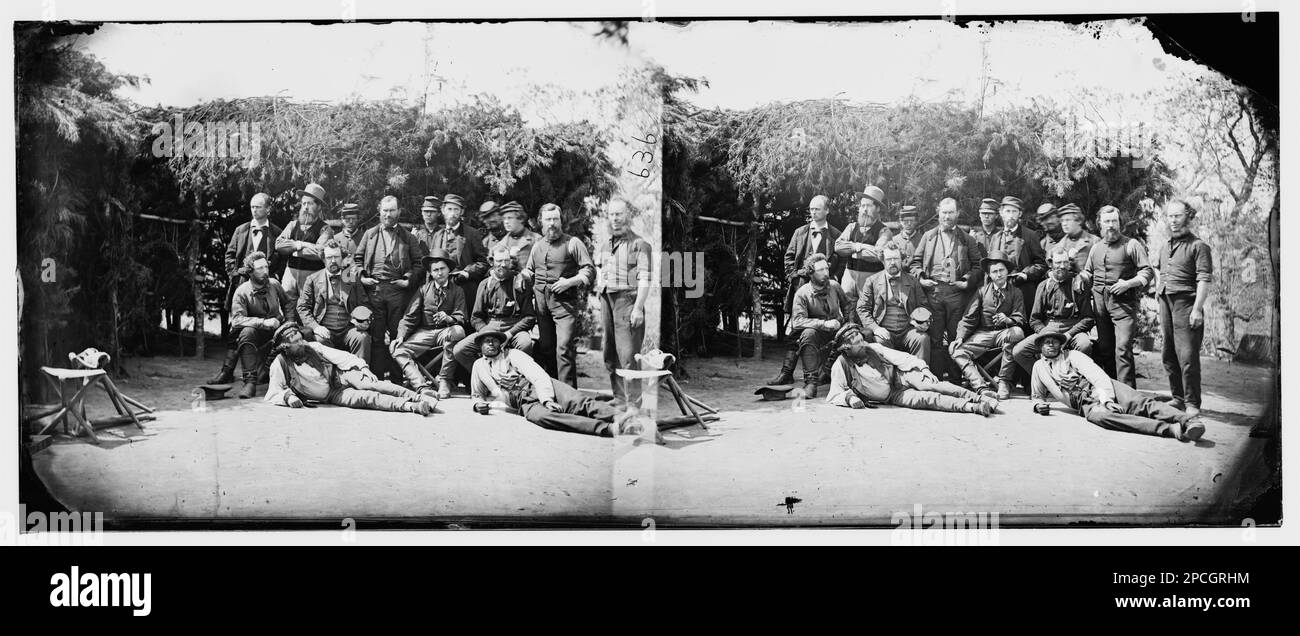 Cumberland Landing, Virginia. Group of civilians and soldiers. Civil ...