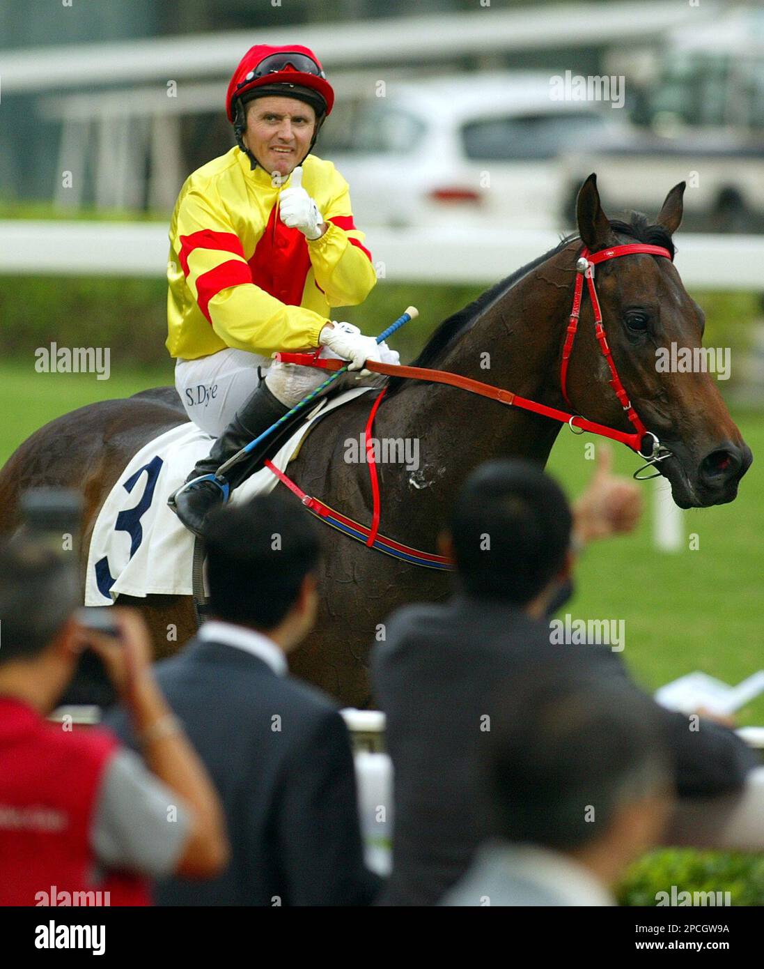 New Zealand-born Australian jockey Shane Dye celebrates after winning ...
