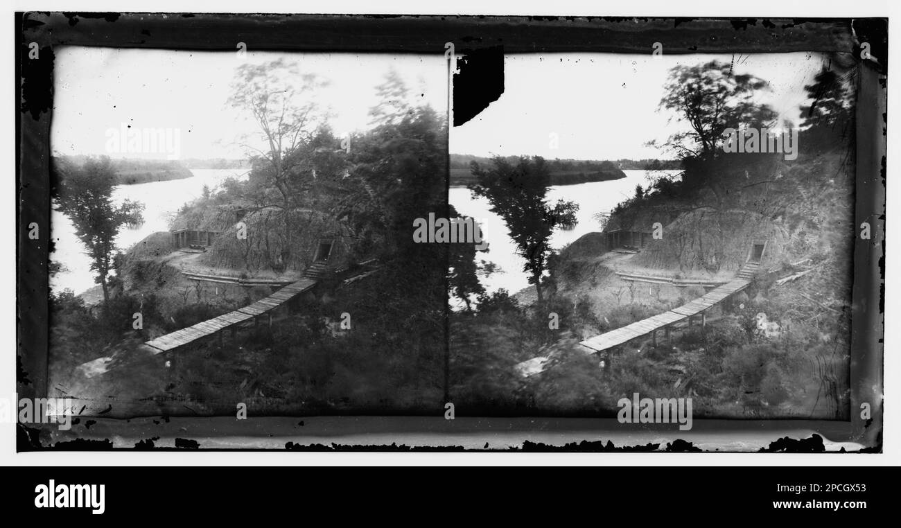 Drewry's Bluff, Virginia. Confederate Fort Darling on James river ...