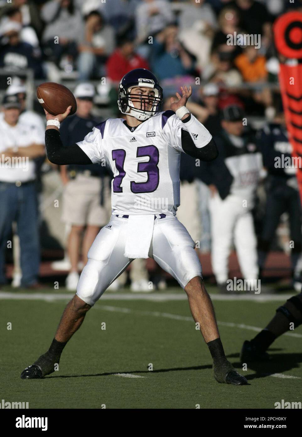 Northwestern quarterback Mike Kafka goes to pass against Nevada in a ...