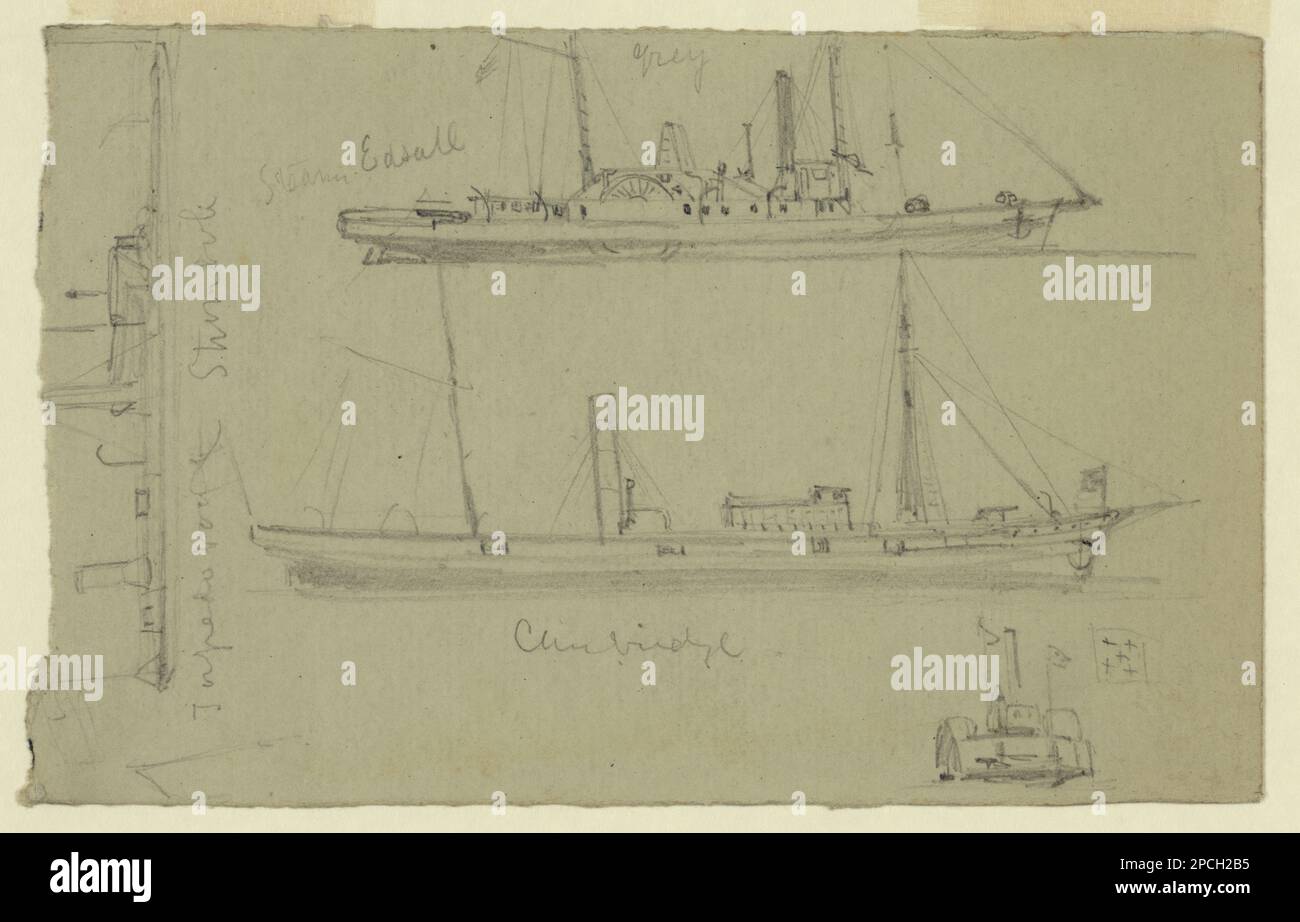 Sketches of four ships. Morgan collection of Civil War drawings ...