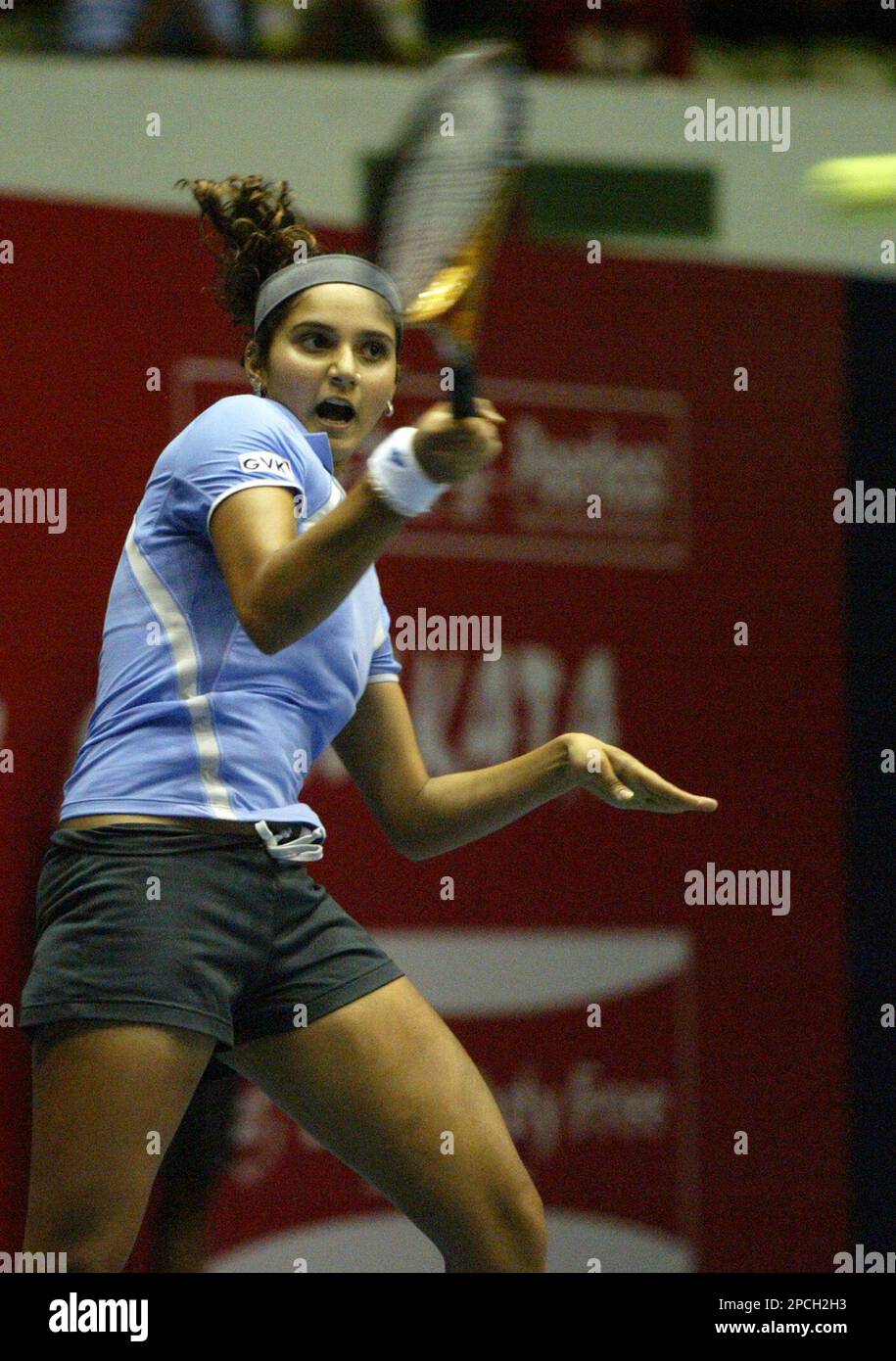 Indias Sania Mirza plays against Aravane Rezai of France, unseen ...