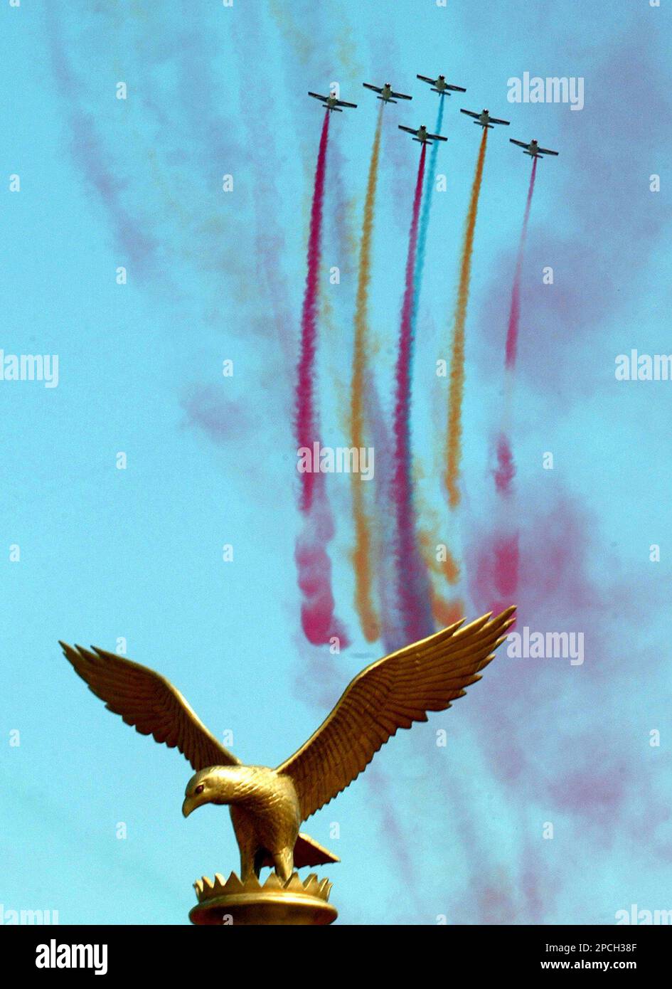 A formation of fighter jets of Pakistan Air Force aerobatic team ...
