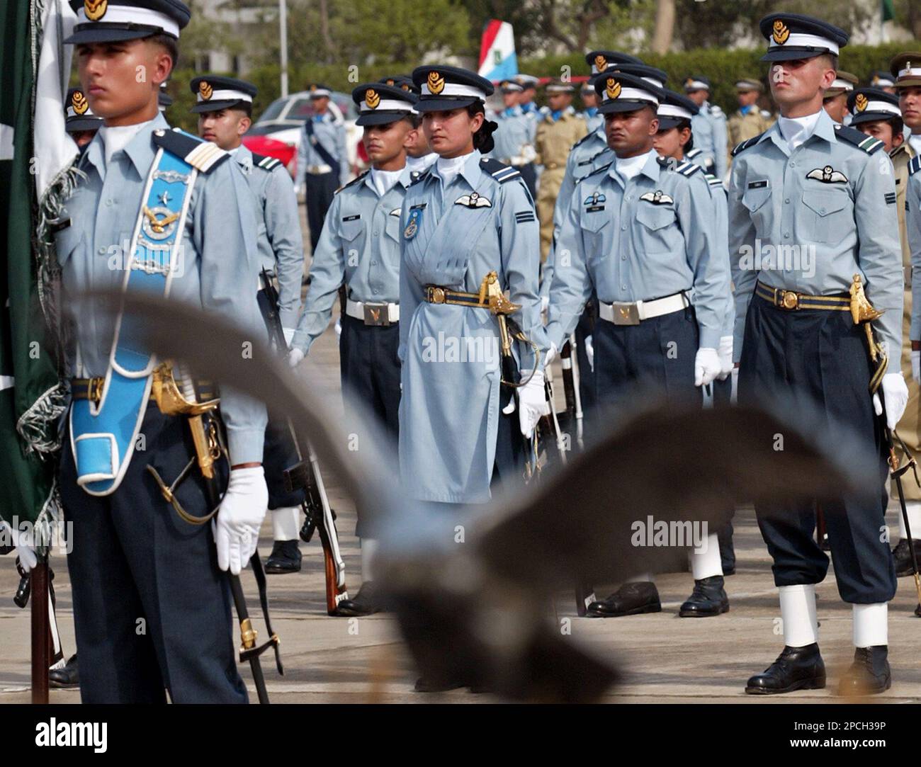 Flying officers take part in a pass-out parade at Pakistan Air Force ...