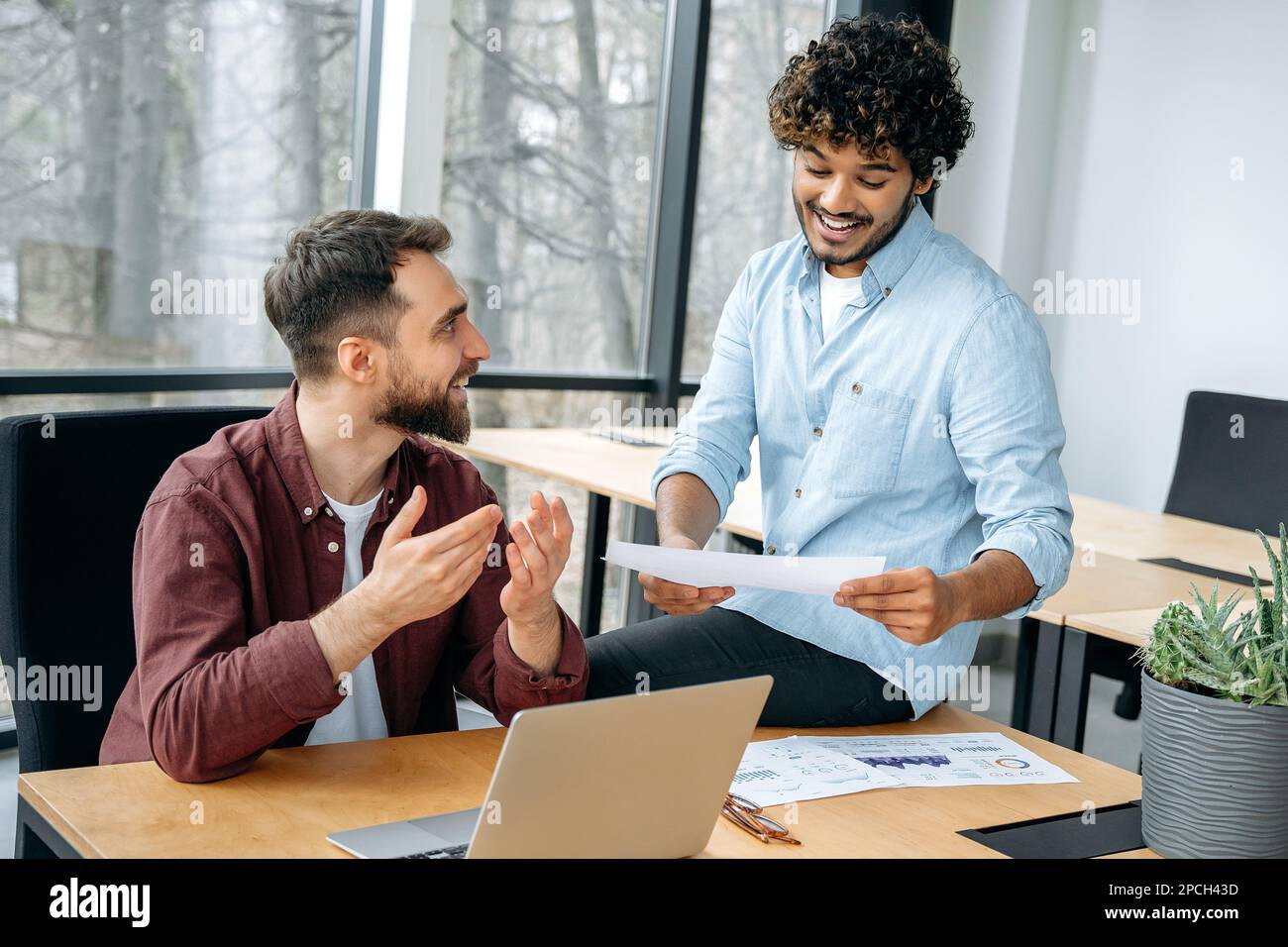 Collaboration, partnership concept. Two confident male business ...