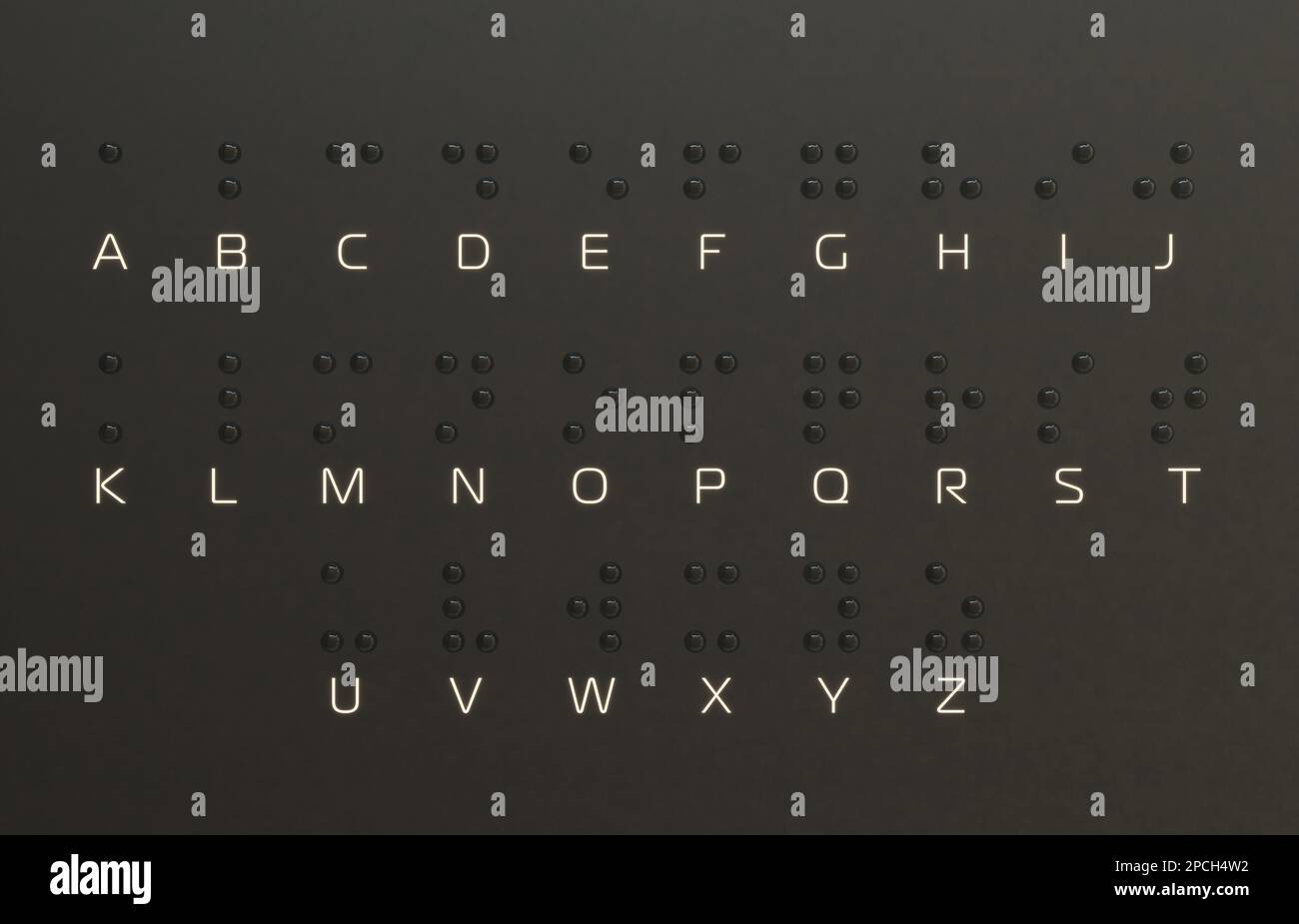 Braille Alphabet Guide A-Z Visually Writing System. Braille Language ...