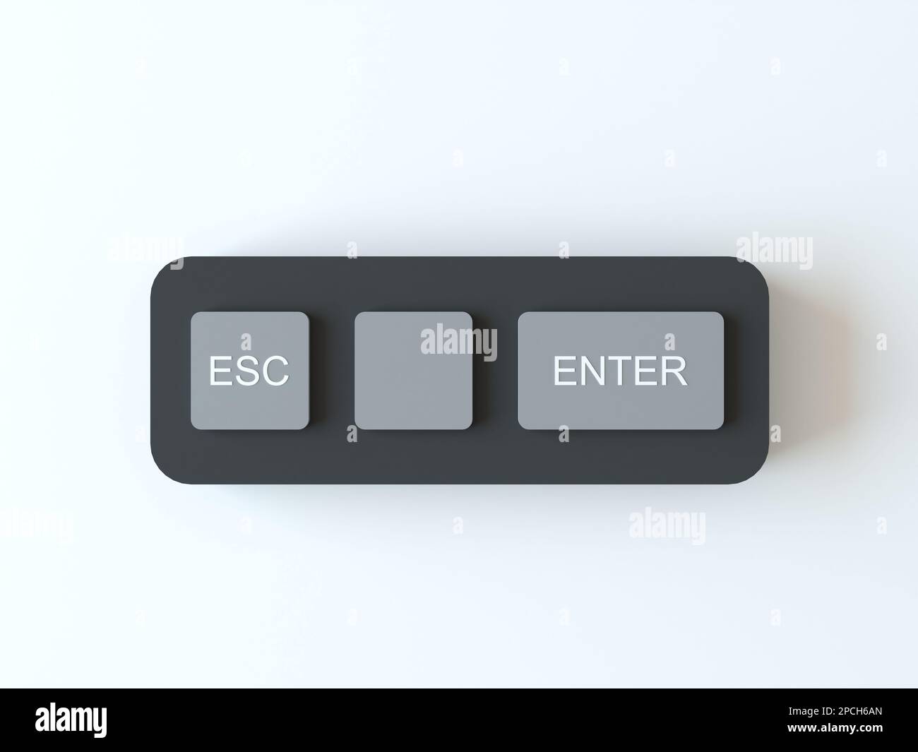 Black Minimal Abstract Technology Tiny Button Keyboard 3d Rendering Illustration Esc Enter And