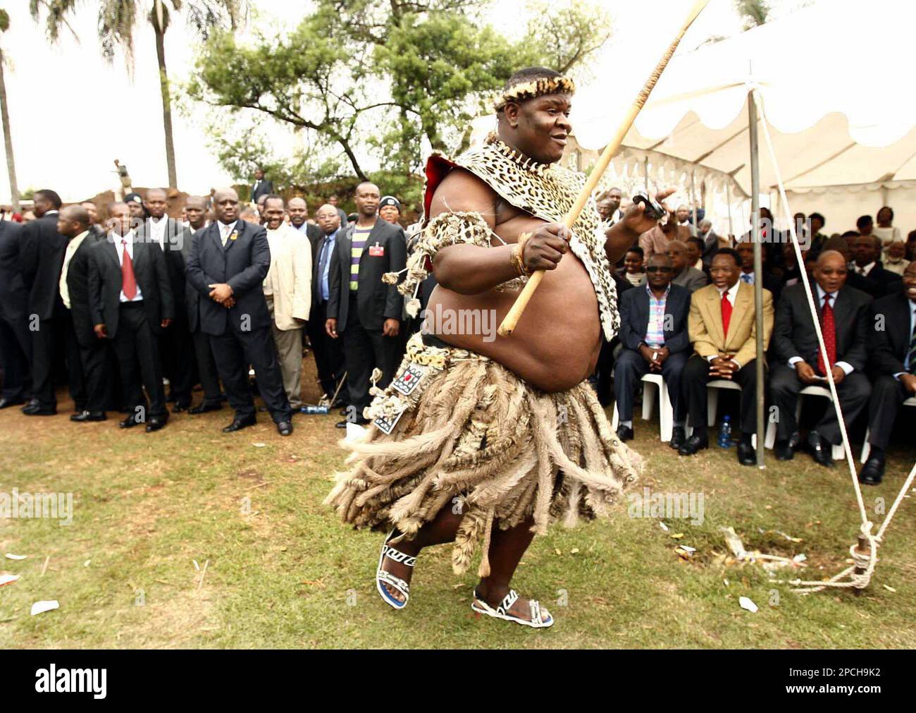 Supporters of former South Africa President Jacob Zuma jubilate outside ...