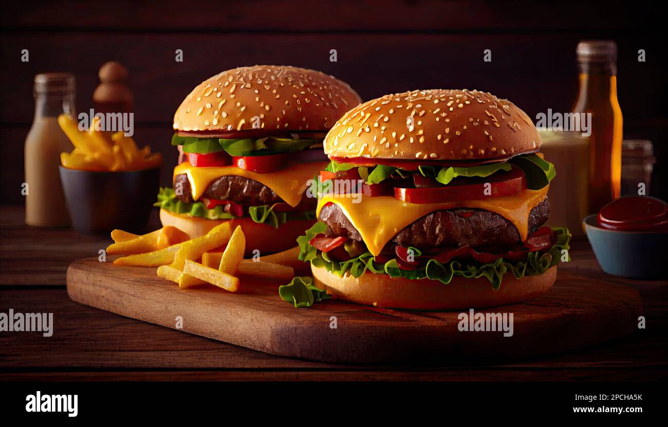 Double Cheeseburger With Fries