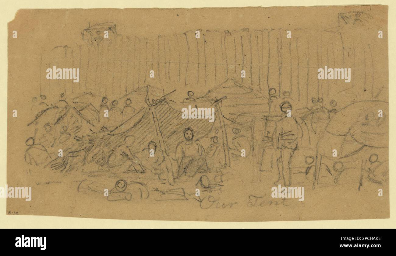 Our Tent. Morgan collection of Civil War drawings. Military camps, 1860 ...