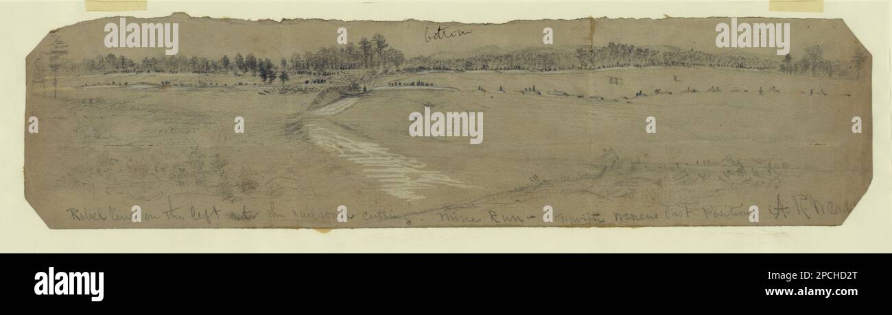 Rebel line on the left at the railroad cutting. Mine Run--opposite ...