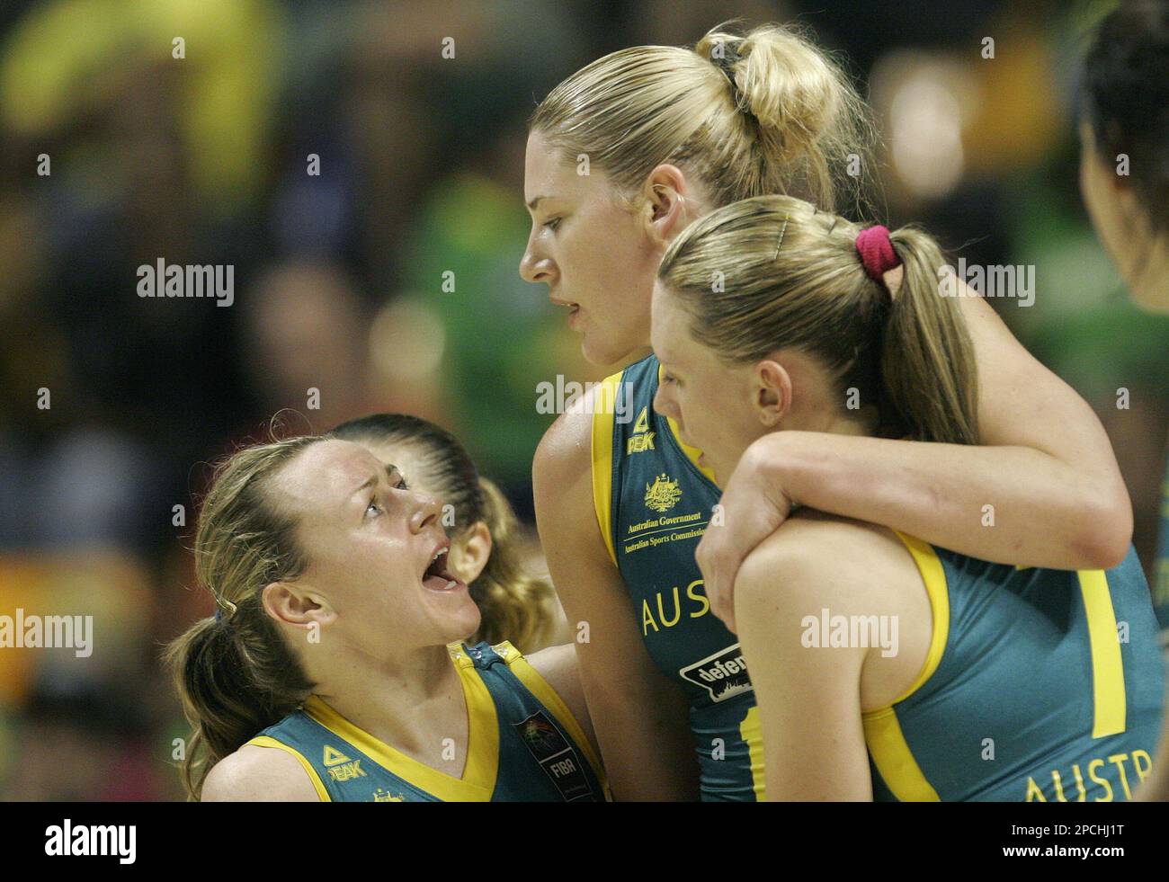 Australia's Kristi Harrower, left, Jennifer Whittle, center, and ...