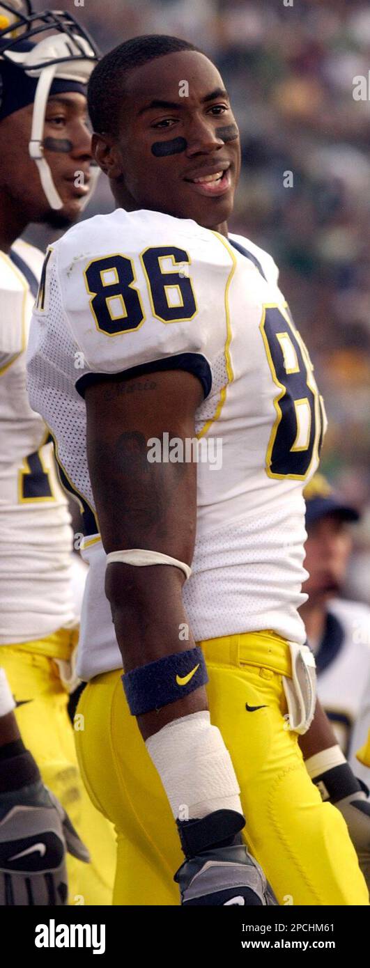 Michgan wide receiver Mario Manningham (86) celebrates the final ...