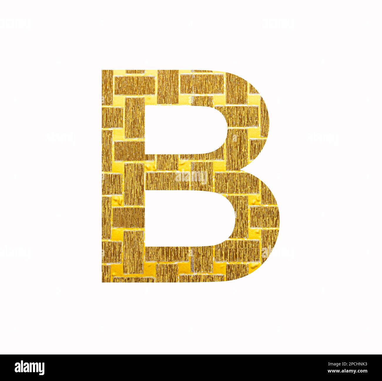 Alphabet letter B uppercase - Gold glitter foil textured Stock Photo ...