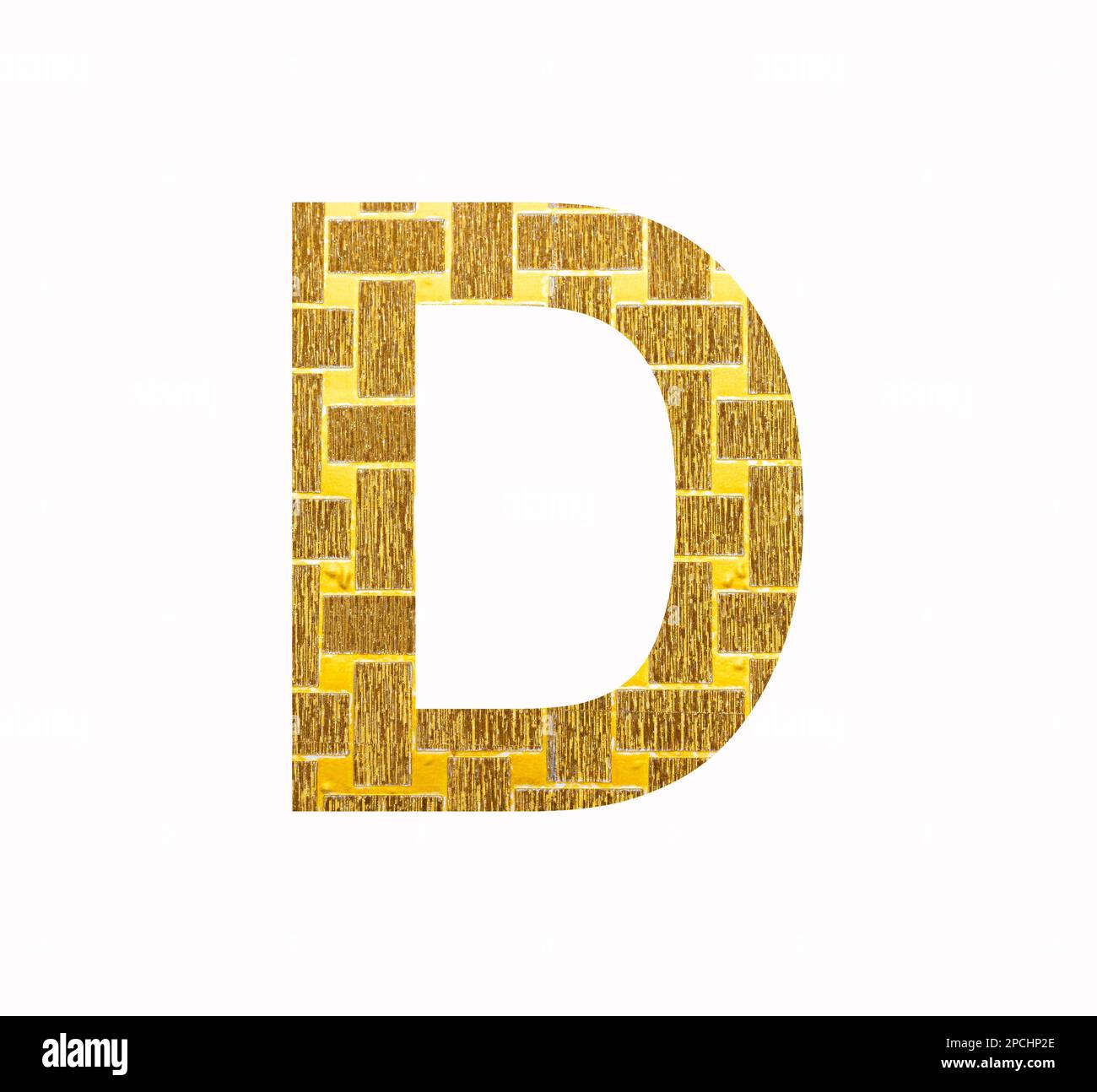 Alphabet letter D uppercase - Gold glitter foil textured Stock Photo ...