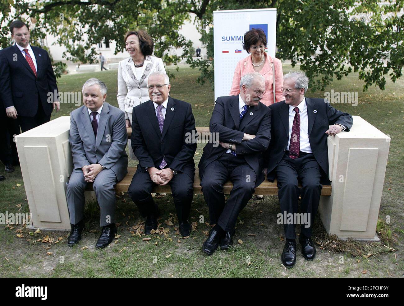 Silvia Gasparovicova, wife of Slovakia's President, back right, and ...