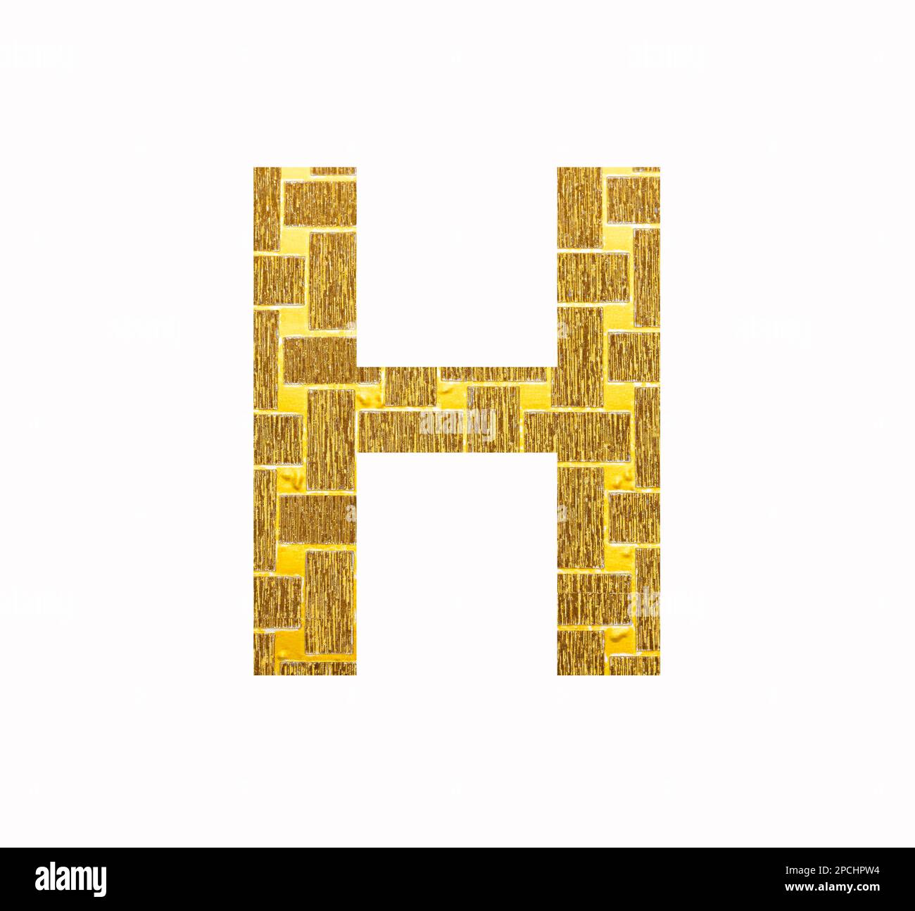 Alphabet letter H uppercase - Gold glitter foil textured Stock Photo ...
